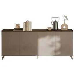 Sideboard Home Affaire "Tray, Breite 241, Kommode mit 4 T&uuml;ren", braun (bronzo, mercure nb holzstruktur), B:241cm H:99cm T:42cm, Sideboards, Sideboard, "Tablet", Push-to-open Funktion