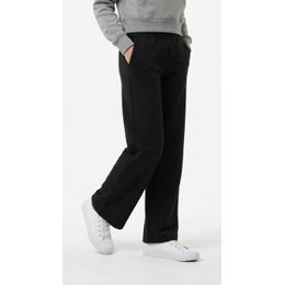 Sweathose name it "NKFMILLE f&uuml;r M&auml;dchen mit geradem Bein und elastischem Bund", M&auml;dchen, Gr. 128, N-Gr, schwarz, Sweatware, Obermaterial: 80% Baumwolle, 20% Polyester, unifarben, straight fit kn&ouml;chellang, Hosen Sweathose, regular fit, Sweatware, elastischer Bund