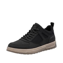 Rieker Herren Sneaker, Gr. 40, schwarz, Nubuklederimitat, Textil, unifarben, Schuhe, Schn&uuml;rschuh, Halbschuh, Outdoorschuh mit gepolstertem Schaftrand