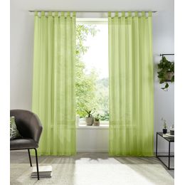 Gardine OTTO HOME "XANA" Gr. 2, gr&uuml;n, B:145cm H:175cm, Voile, Polyester, Gardinen, Gardine, Bestseller, einfarbig, 1 bzw. 2 Schals, pflegeleicht, preiswert