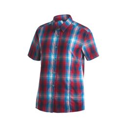 Funktionsbluse Maier Sports "Philina", Damen, Gr. 54, nightbreak, 85% Polyester, 15% Viskose, Blusen, Damen Bluse, leichte Kurzarmbluse, Blusen-Shirt, Karobluse, Reg Fit