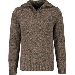 Troyer Ragman, Herren, Gr. 56, grau (taupe, grau mouliniert, 187), Strick, 100% Baumwolle, hoch geschlossener Ausschnitt, Pullover Troyer