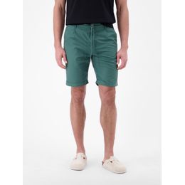 Chinoshorts Lerros "Chino-Shorts aus Baumwoll-Leinen-Mischgewebe", Herren, Gr. 40, soft teal, 80% Baumwolle, 20% Leinen, Hosen Chinoshorts, Chino Hose Herren kurz, Tunnelzugbund und G&uuml;rtelschlaufen, 4 Taschen