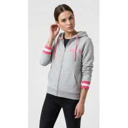 Zwillingsherz Damen Kapuzensweatjacke ""Rahel"", grau, Gr. L, bedruckt, unifarben, Sweatware, Obermaterial: 50% Baumwolle, 50% Polyester,