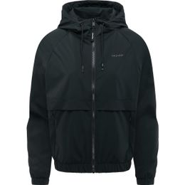 Outdoorjacke Ragwear "Anndra", Gr. L (40), schwarz, Obermaterial: 100% Polyester. Innenfutter: 100% Polyester, l&auml;ssig geschnitten h&uuml;ftlang, hoch geschlossener Ausschnitt, &Auml;rmel ohne &Auml;rmelschlitz elastischer Bund mit Windstopper, Jacken Outdoorjacke, &Uuml;bergangsjacke mit verstellbarer Kapuze