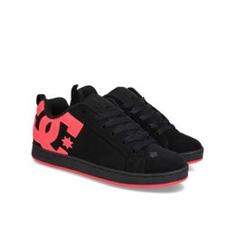 Sneaker DC Shoes "Court Graffik", Damen, Gr. 11(43), schwarz (schwarz, hot pink), Obermaterial:55, 91% Leder, 38, 75% Synthetik, 5, 34% Microfaser;, Schuhe Sneaker
