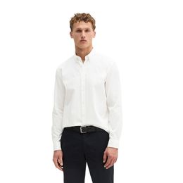 Marc O'Polo MARC O'POLO Herren Langarmhemd "aus Bio-Baumwolle", wei&szlig;, Gr. XL, unifarben, Obermaterial: 100% Baumwolle, Hemden