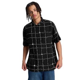 Kurzarmhemd DC Shoes "Wired Resort", Herren, Gr. L, US-Gr&ouml;&szlig;en, schwarz, Obermaterial: 100% Viskose., Hemden