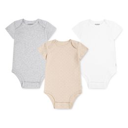Body HUGGIES BABYWEAR "HUGB 3PK BODYSUIT", Jungen, Gr. 4 (74), N-Gr, huggies cloud grau htr, Jersey, Obermaterial: 100% Baumwolle, Basic, Rundhals, Bodys Body, aus Baumwolle