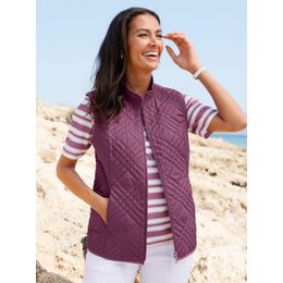 Casual Looks Damen Steppweste, lila, Gr. 44, unifarben, 100% Polyester, Wattierung:100% Polyester, Westen