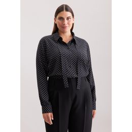 Seidensticker Damen Klassische Bluse "Schwarze Rose", schwarz, Gr. 48, gemustert, 100% Viskose, Blusen, 1/1 Kragen Druck