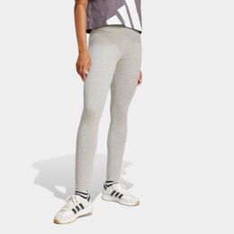 Damen Trainingstights "ESSENTIALS BIG LOGO COTTON LEGGINGS", grau, Gr. L, adidas Sportswear, Obermaterial: 90% Baumwolle, 10% Elasthan, Hosen, mit