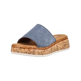 Pantolette Gabor COMFORT "Gabor Comfort Pantoletten Veloursleder", Damen, Gr. 40, jeans, Veloursleder, Schuhe Pantolette