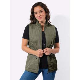 Casual Looks Damen Steppweste, gr&uuml;n, Gr. 38, unifarben, 100% Polyester, Wattierung:100% Polyester, Westen