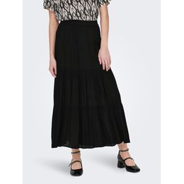 Maxirock Only "ONLMIKKA LIFE LONG SKIRT WVN NOOS", Damen, Gr. L (40), schwarz, Web, Obermaterial: 100% Viskose, unifarben, wadenlang, R&ouml;cke Maxirock, Viskose