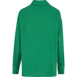 Urban Classics Damen Klassische Bluse "Urban Classics Ladies Oversized Musselin Blouse", gr&uuml;n, Gr. S, 100% Baumwolle, Blusen