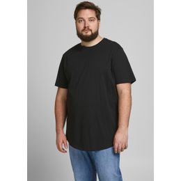 Jack & Jones PlusSize T-Shirt "NOA TEE", Herren, Gr. 5XL, schwarz, Single Jersey, Obermaterial: 100% Baumwolle, JACK & JONES PLUSSIZE, unifarben, Basic, normal normal, Rundhals, Shirts T-Shirt, mit abgerundetem Saum, bis Gr&ouml;&szlig;e 6XL