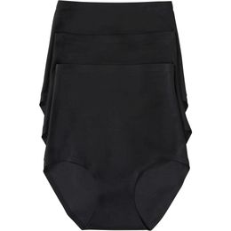 Shapingpants bonprix, Damen, Gr. 42, 3 Stk., schwarz, Obermaterial: 80% Polyamid, 20% Elasthan, unifarben, k&ouml;rpernah, Unterhosen, k&ouml;rpernahe Passform, mittlere Formkraft, nahtlose Verarbeitung