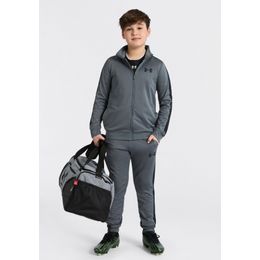 Under Armour Jungen Trainingsanzug "UA RIVAL KNIT TRACK SUIT"pitch gray, schwarz, schwarz, Gr. S, Obermaterial: 100% Polyester, Sportanz&uuml;ge, F&uuml;r