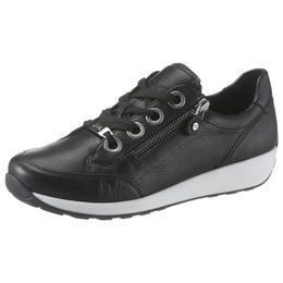 Sneaker Ara "OSAKA", Damen, Gr. 7 (41), schwarz, Leder, unifarben, Schuhe Sneaker, Freizeitschuh, Halbschuh, Schn&uuml;rschuh in bequemer Schuhweite G