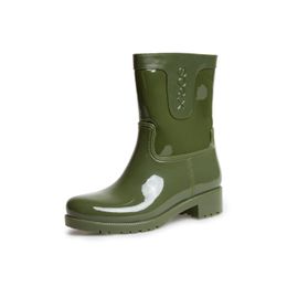 Gummistiefel SOCCX, Damen, Gr. 40, true khaki, Polyurethane, unifarben, Schuhe Gummistiefel, mit Warmfutter