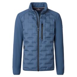 Langjacke Casamoda "Casamoda Materialmixjacke uni", Herren, Gr. L, blau, 100% Polyester, Jacken Langjacke