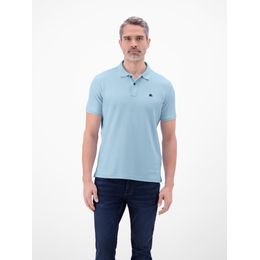 Poloshirt Lerros "Poloshirt, COOL & DRY und Logo-Stitch", Herren, Gr. 3XL, ice blau, 60% Baumwolle, 40% Polyester, ohne Ausschnitt, Shirts, Trocknet schnell, angenehm k&uuml;hl, pflegeleicht, kurzarm, einfarbig