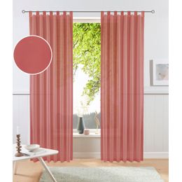 Gardine OTTO HOME "XANA" Gr. 1, orange (terra), B:145cm H:145cm, Voile, Polyester, Gardinen, Gardine, Bestseller, einfarbig, 1 bzw. 2 Schals, pflegeleicht, preiswert