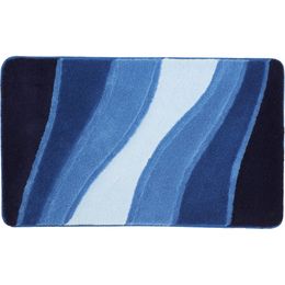 Badematte Kleine Wolke, H:21mm, blau, Kunstfaser, Badematten, "Ocean, Badvorleger, Badezimmer Teppich", Badteppich, Wellen Design, mit Farbverlauf,