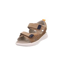 Superfit M&auml;dchen Sandale "LAGOON WMS: mittel", Gr. 27braun, orange, Nubukleder, Veloursleder, Schuhe, Klettschuh, in WMS: Weite mittel,