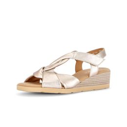 Keilsandalette Gabor "Keilsandalette", Damen, Gr. 39, gold, Schuhe