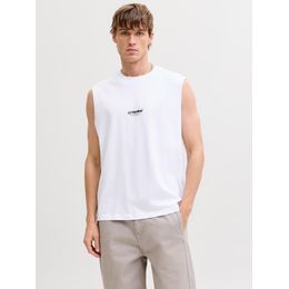 Jack & Jones Muscleshirt JACK & JONES "JJESOHO SLEEVELESS TEE SN", Jungen, Gr. M, wei&szlig;, Jersey, Obermaterial: 100% Baumwolle, unifarben, normal, Rundhals, Shirts, mit Logobranding