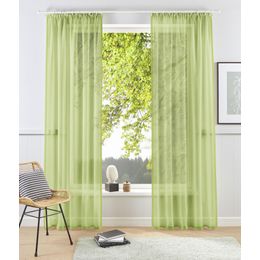 Gardine OTTO HOME "XANA" Gr. 2, gr&uuml;n, B:145cm H:175cm, Voile, Polyester, Gardinen, Gardine, Bestseller, einfarbig, 1 bzw. 2 Schals, pflegeleicht, Beststeller