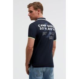 CAMP DAVID Herren Poloshirt, blau, Gr. L, bedruckt, Piqu&eacute;, Material: 100% Baumwolle, Shirts, aus Baumwolle