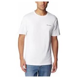 T-Shirt Columbia "CSC BASIC LOGO SHORT SLEEVE", Herren, Gr. XXL, wei&szlig;, lc cs, Obermaterial: 60% Baumwolle, 40% Polyester, Shirts T-Shirt, kurze &Auml;rmel, sportlicher Stil, f&uuml;r Wandern und Trekking