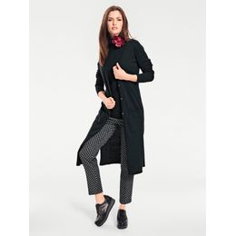 Heine Damen Longstrickjacke, schwarz, Gr. 36, unifarben, 100% Baumwolle, Strickjacken