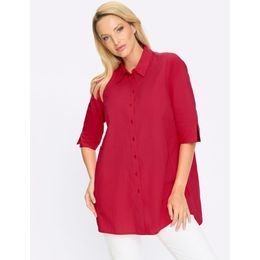 Heine Damen Longbluse, pink, Gr. 38, unifarben, 50% Baumwolle, 50% Polyester, Blusen