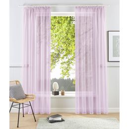 Gardine OTTO HOME "XANA" Gr. 2, rosa (rose), B:145cm H:175cm, Voile, Polyester, Gardinen, Gardine, Bestseller, einfarbig, 1 bzw. 2 Schals, pflegeleicht, Beststeller