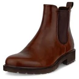 Chelseaboots Ecco "Metropole Vienna", Damen, Gr. 38, braun, Leder, Schuhe Chelseaboots, Stiefelette, Schlupfboots, Casual-Boots mit Stretcheins&auml;tze