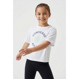 T-Shirt Converse "CNVG S/S DISSECTED CTP T-SHIRT", M&auml;dchen, Gr. 146152L, wei&szlig;, slacker blau, Obermaterial: 60% Baumwolle, 40% Polyester, Rundhals, Shirts T-Shirt, f&uuml;r Kinder und Jugendliche, sportlicher Stil, Rundhalsausschnitt