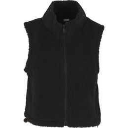 Steppweste Urban Classics "Urban Classics Ladies Short Sherpa Vest", Damen, Gr. 3XL, schwarz, 100% Polyester, Westen Steppweste