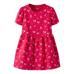 Jerseykleid name it "NMFFILLA SS DRESS BOX PB", M&auml;dchen, Gr. 122, N-Gr, love potion, Single Jersey, Obermaterial: 95% Baumwolle, 5% Elasthan, bedruckt, normal, Rundhals, Kleider Jerseykleid