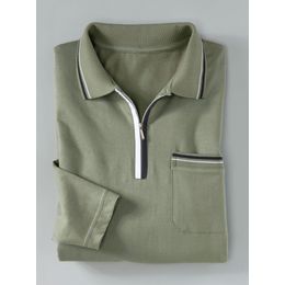 CLASSIC Herren Langarm-Poloshirt "Poloshirt", gr&uuml;n, Gr. 44, unifarben, 100% Baumwolle, Shirts