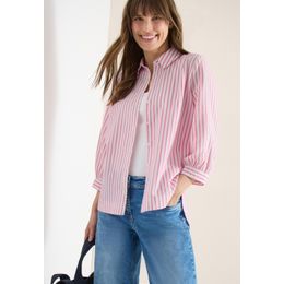 Cecil Damen Hemdbluse, pink, Gr. L, gestreift, Web, 65% Polyester, 35% Viskose, Blusen, mit 3/4 &Auml;rmeln