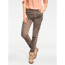 Damen Boyfriend-Hose, grau, Gr. 48, Rick Cardona BY HEINE, unifarben, 98% Baumwolle, 2% Elasthan, Hosen