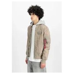 Bomberjacke Alpha Industries "MA-1 TT Hood Light", Herren, Gr. M, beige (vintage sand), Obermaterial: 100% Nylon, Futter: 100% Nylon, Kapuze: 75% Baumwolle, 25% Polyester, Jacken Bomberjacke
