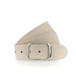 Tamaris Damen Lederg&uuml;rtel ""Carmen Silver"", beige, Gr. 120, unifarben, Rindsleder, G&uuml;rtel, Doppelschlie&szlig;e in gl&auml;nzendem Silber