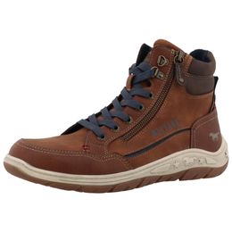 Mustang Shoes Herren Schn&uuml;rboots "Benedetto", Gr. 45cognac, Lederimitat, Basic, Schuhe, High Top Sneaker, Schn&uuml;rboots mit Rei&szlig;verschluss