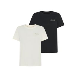 T-Shirt Roxy "SPARKLE EVENING SCRIPT COOL", Damen, Gr. XXL, anthrazite,, Obermaterial: 100% Baumwolle, Shirts T-Shirt, f&uuml;r Erwachsene, sportlicher Stil, Kurzarmdesign