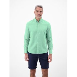 Lerros Herren Langarmhemd "Herrenhemd aus Baumwoll-Leinen-Mix", gr&uuml;n, Gr. M, 55% Leinen, 45% Baumwolle, Hemden, Baumwoll‐Leinen Mix, Langarm,